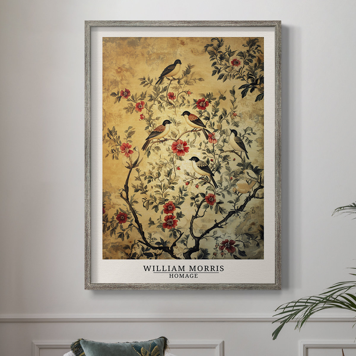 Darby Home Co WM MORRIS Series CLVI Framed Print - Solid Wood | Wayfair