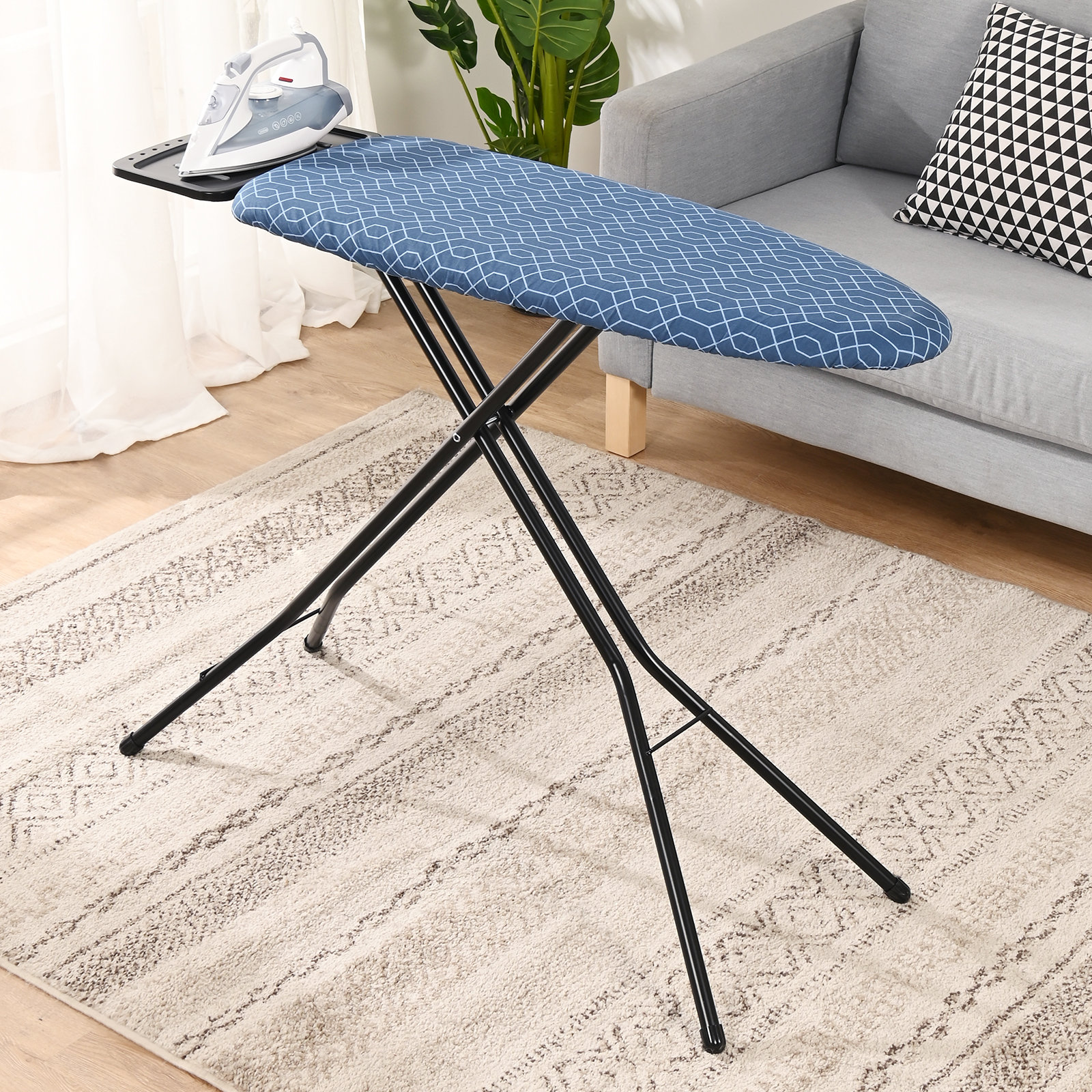 IMPIAR Metal Ironing Board with Iron Rest Heat Resistant Covers, Seven ...