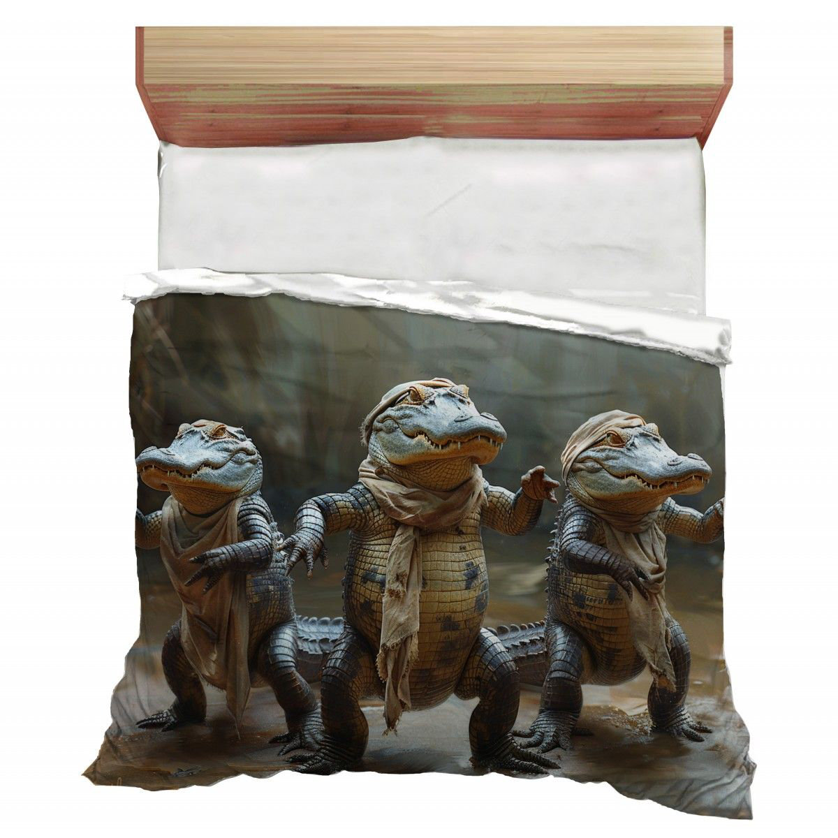 VisionDecor Alligator Trio Bedding Artwork Duvet Cover Reptilian ...