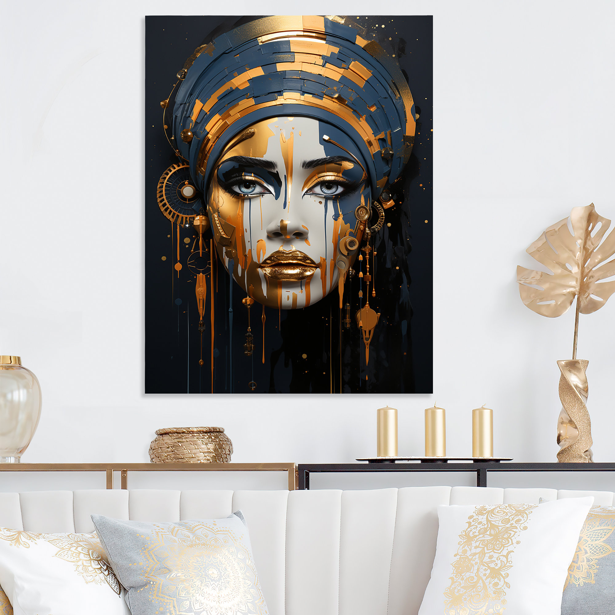 House of Hampton Yellow And Blue African Grace Portrait Of Beauty II ...
