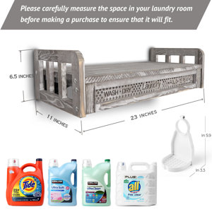 Bekitchen Extra Large Wall Mounted Wooden Laundry Detergent Shelf | Wayfair