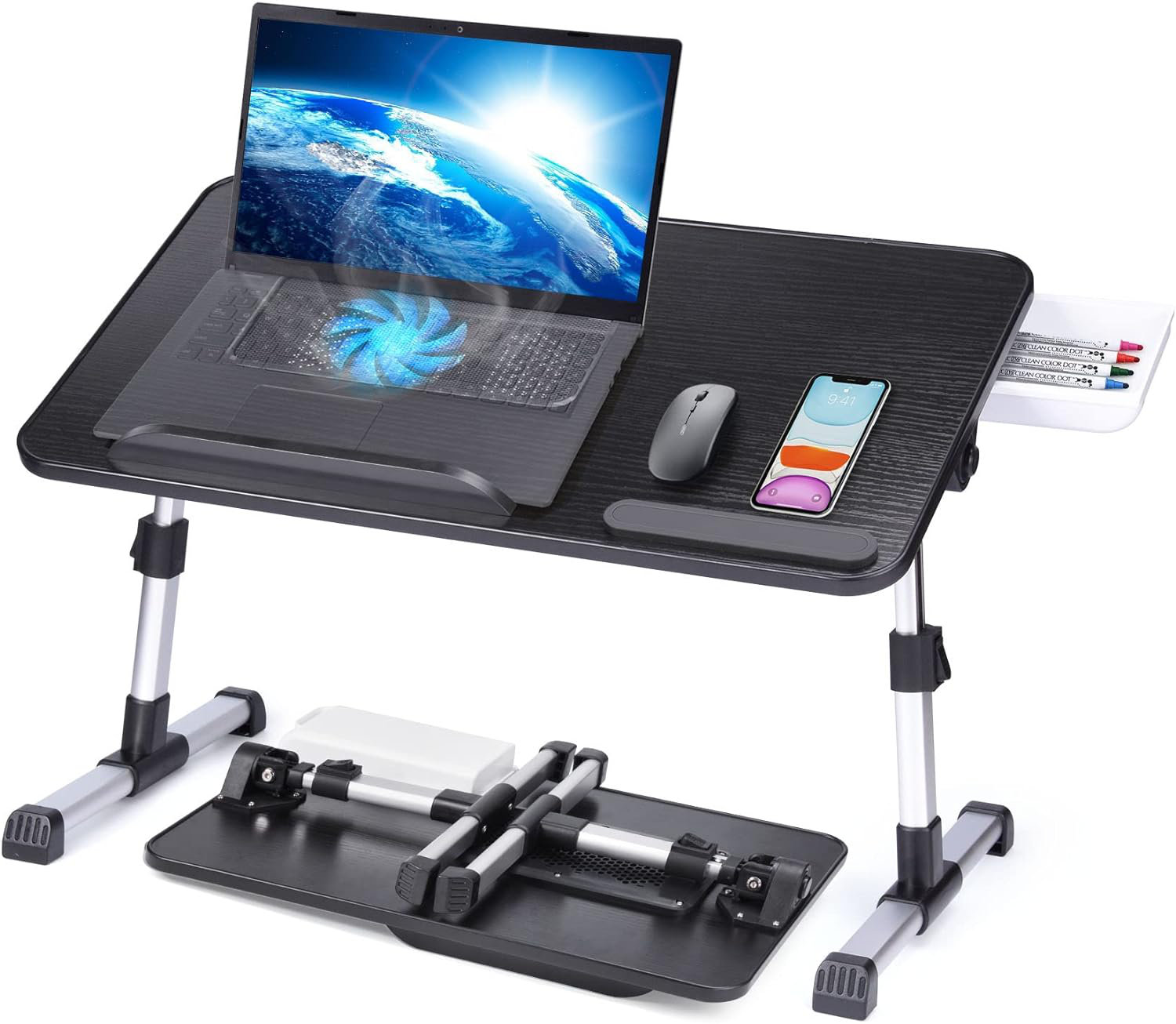 Inbox Zero Lamyia Laptop Desk, Adjustable Foldable Laptop Stand Bed ...