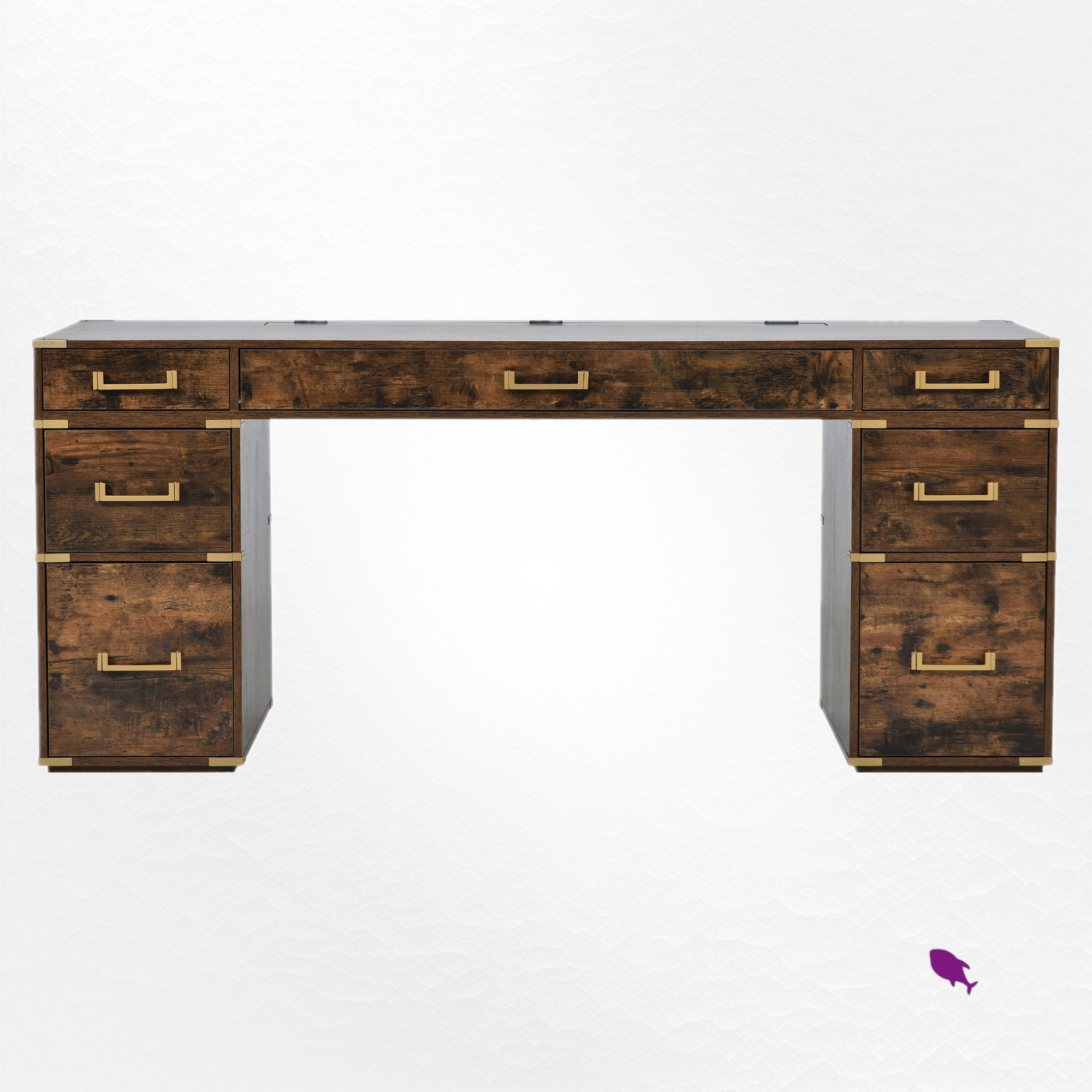 Latitude Run® Rectangle Executive Desk With Drawers | Wayfair