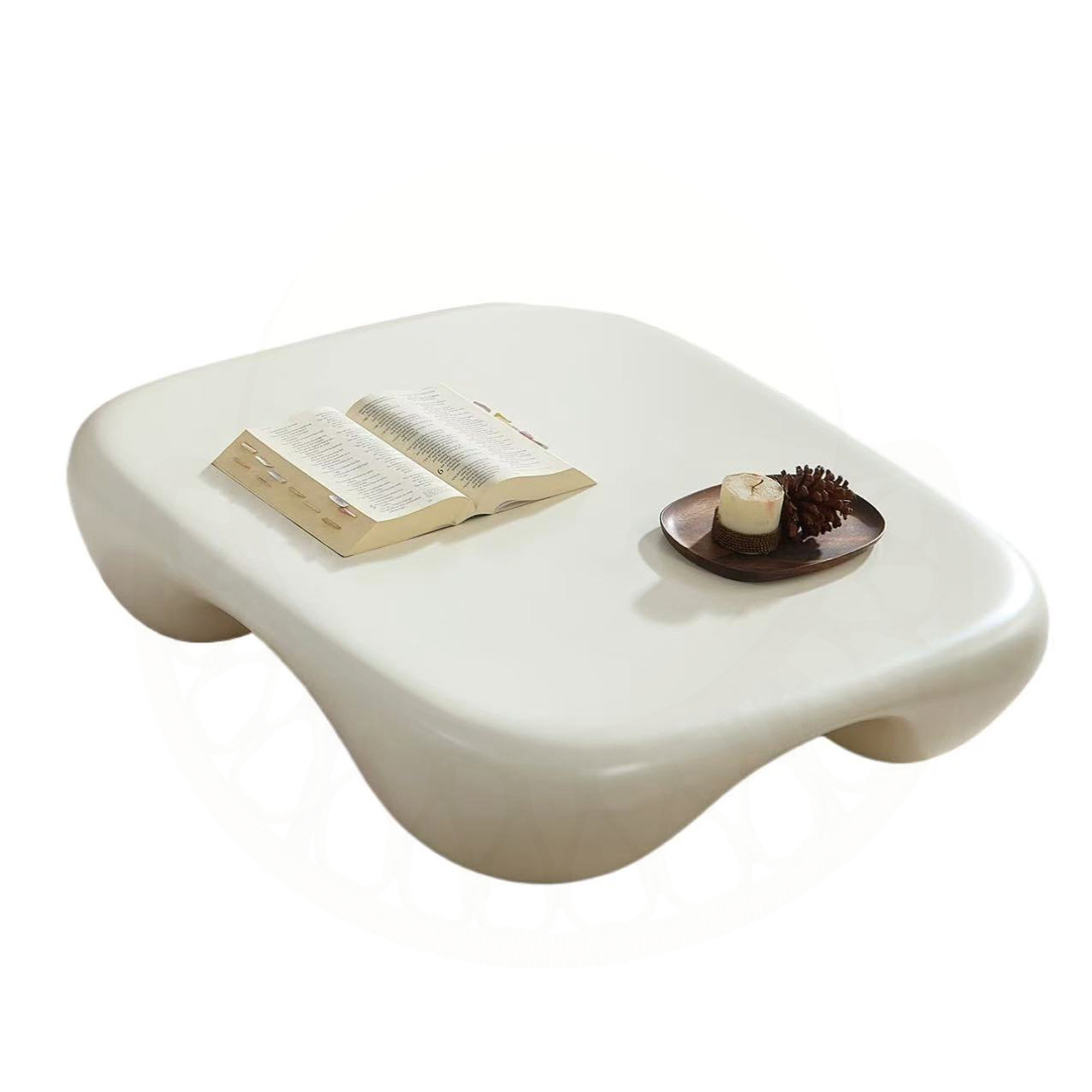 FOSHNATURE Modern Faux Travertine Textured Coffee Table, Perfect for ...