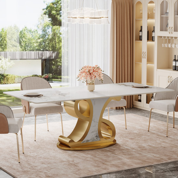 Mercer41 Tribesigns 78.74" Sintered Stone Dining Table for 8-10, Modern ...