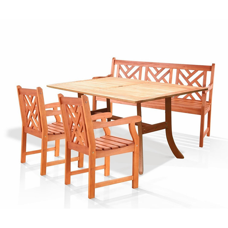 Wildon Home® Keeso 4 - Person Rectangular Outdoor Dining Set | Wayfair