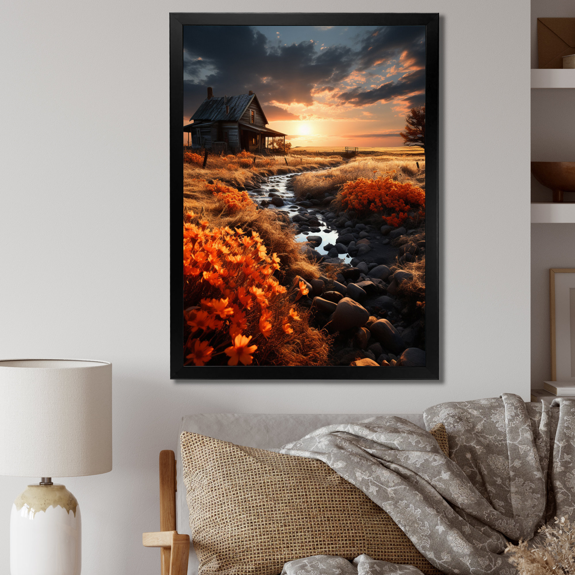 Red Barrel Studio® Timbrell Farmhouse Sunlit Haven Framed On Canvas ...
