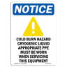 SignMission Osha Notice - Cold Burn Hazard Cryogenic Sign with Symbol ...