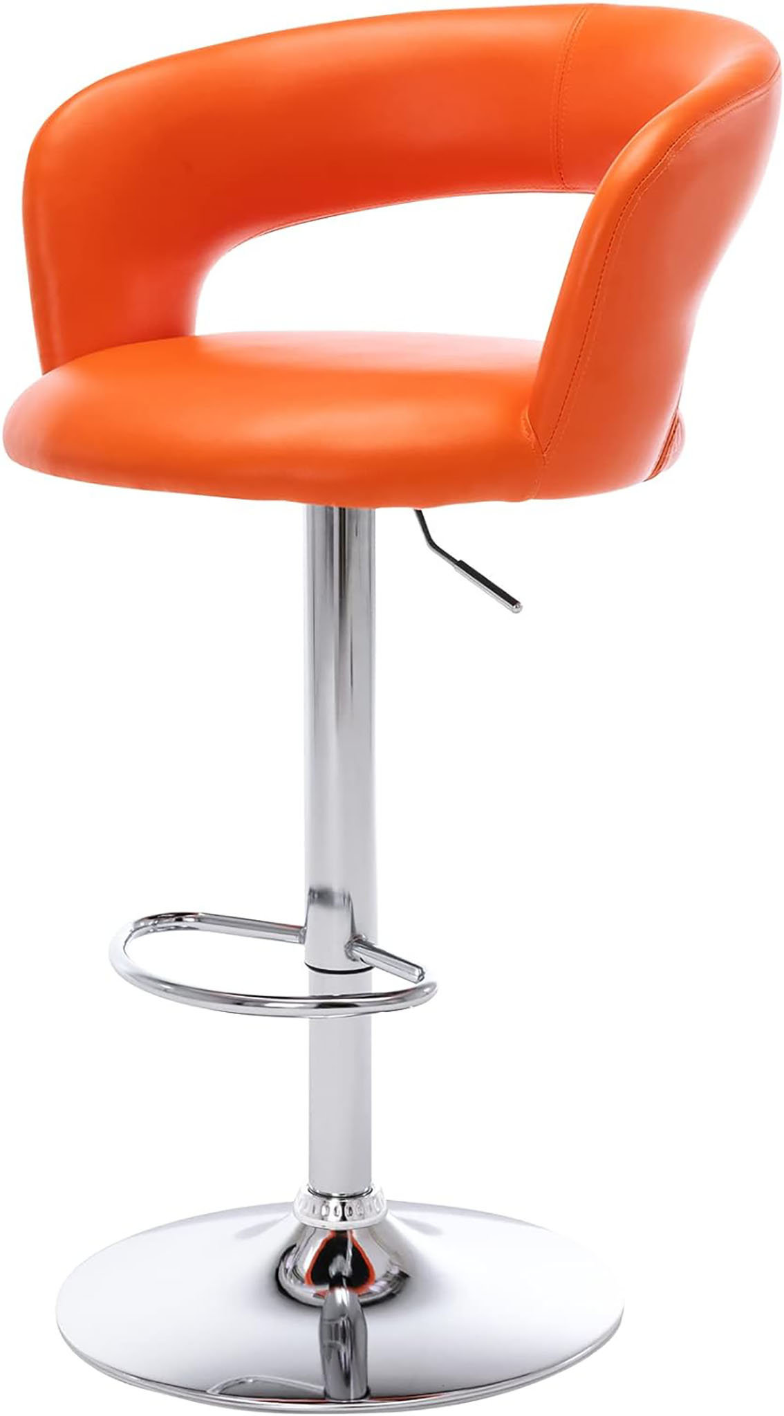 GLETED Wide Bar Stool, Modern PU Leather Swivel Adjustable Barstool ...