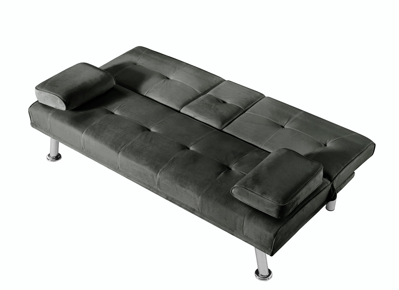 Latitude Run® Velvet Upholstered Modern Convertible Folding Futon Sofa ...