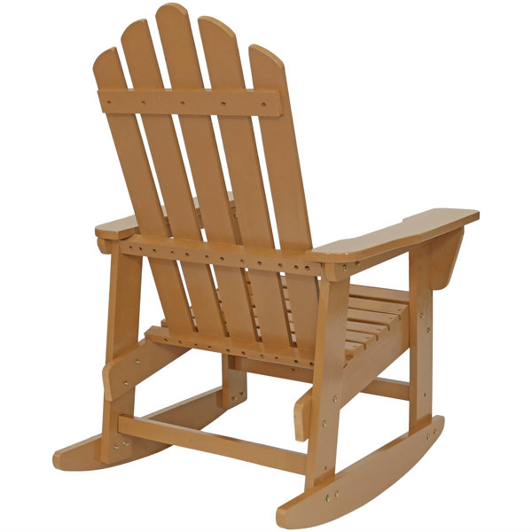 Latitude Run® Goldrick Classic Solid Wood Rocking Adirondack Chair ...