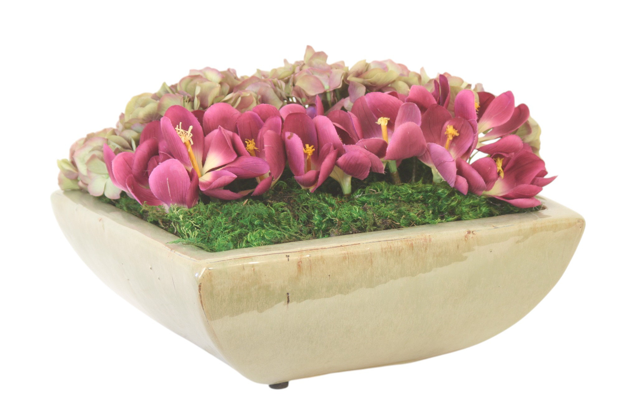 One Allium Way® Hydrangea and Crocus Planting in Square Planter | Wayfair