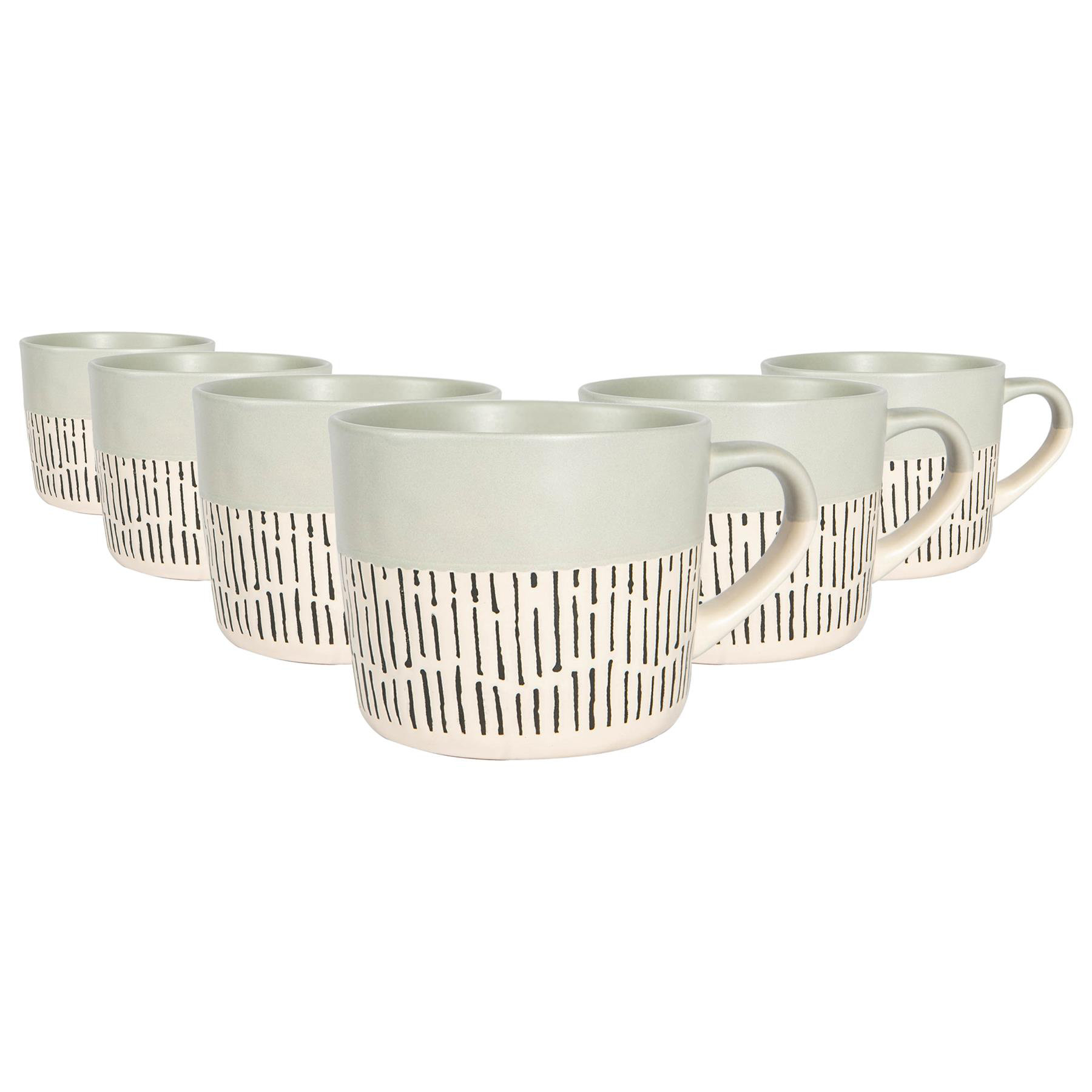 Nicola Spring - Dipped Dash Stoneware Coffee Mugs - 450ml & Reviews ...