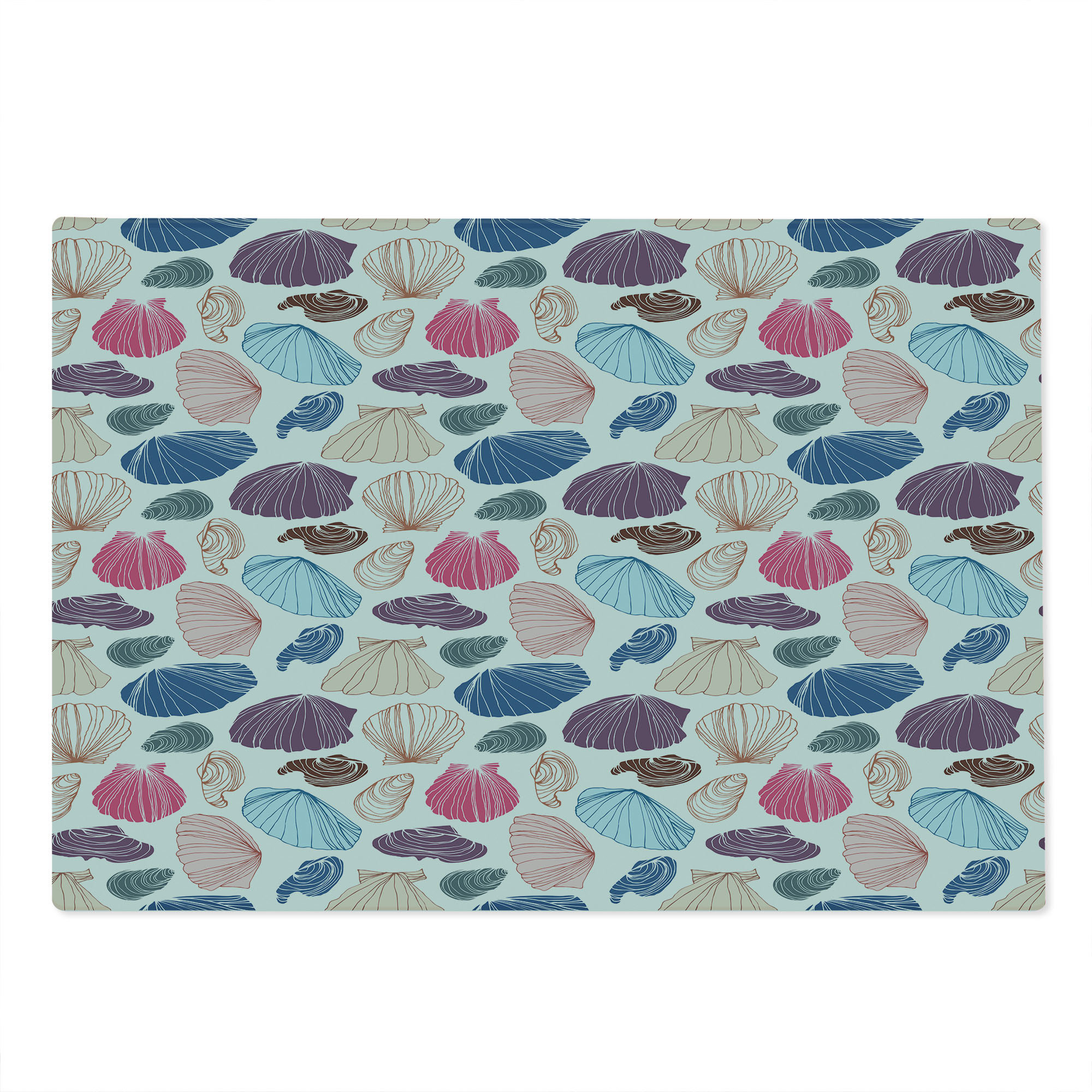 Ambesonne Scallop Cutting Board Large Size Hand Drawn Colorful Shells ...