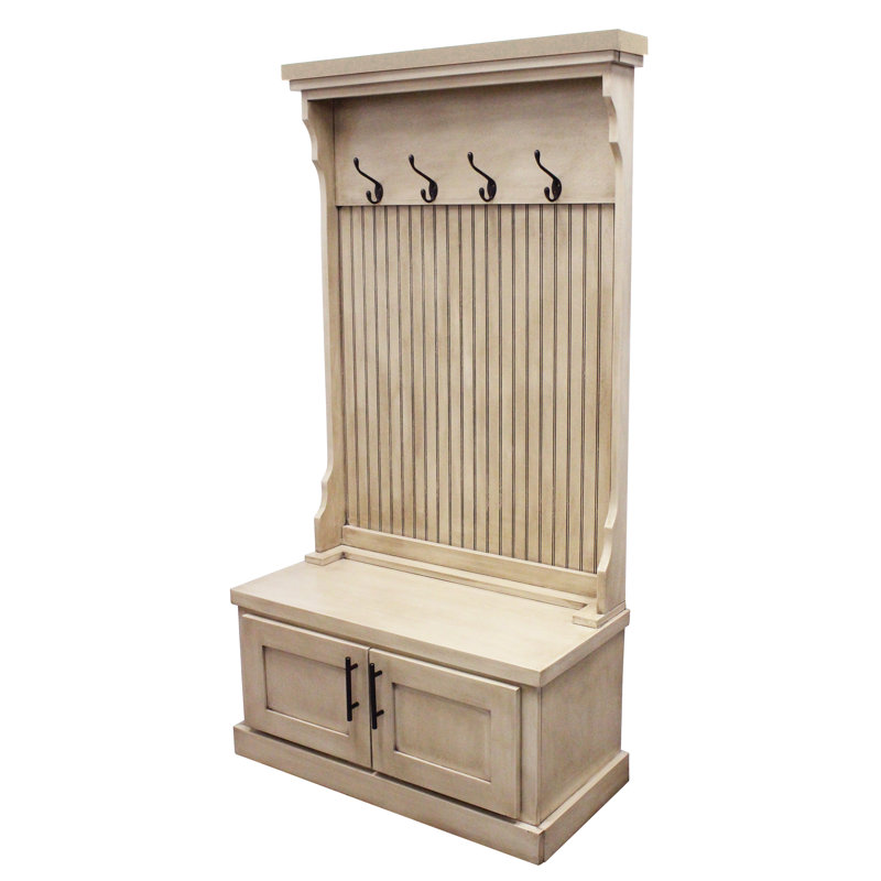 Wildon Home® Brandley Hall Tree 37.5'' Wide with Bench and Shoe Storage ...