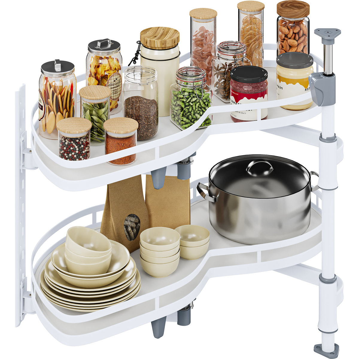 Rebrilliant Swing Left Blind Corner Kitchen Cabinet Pull Out Organizer ...