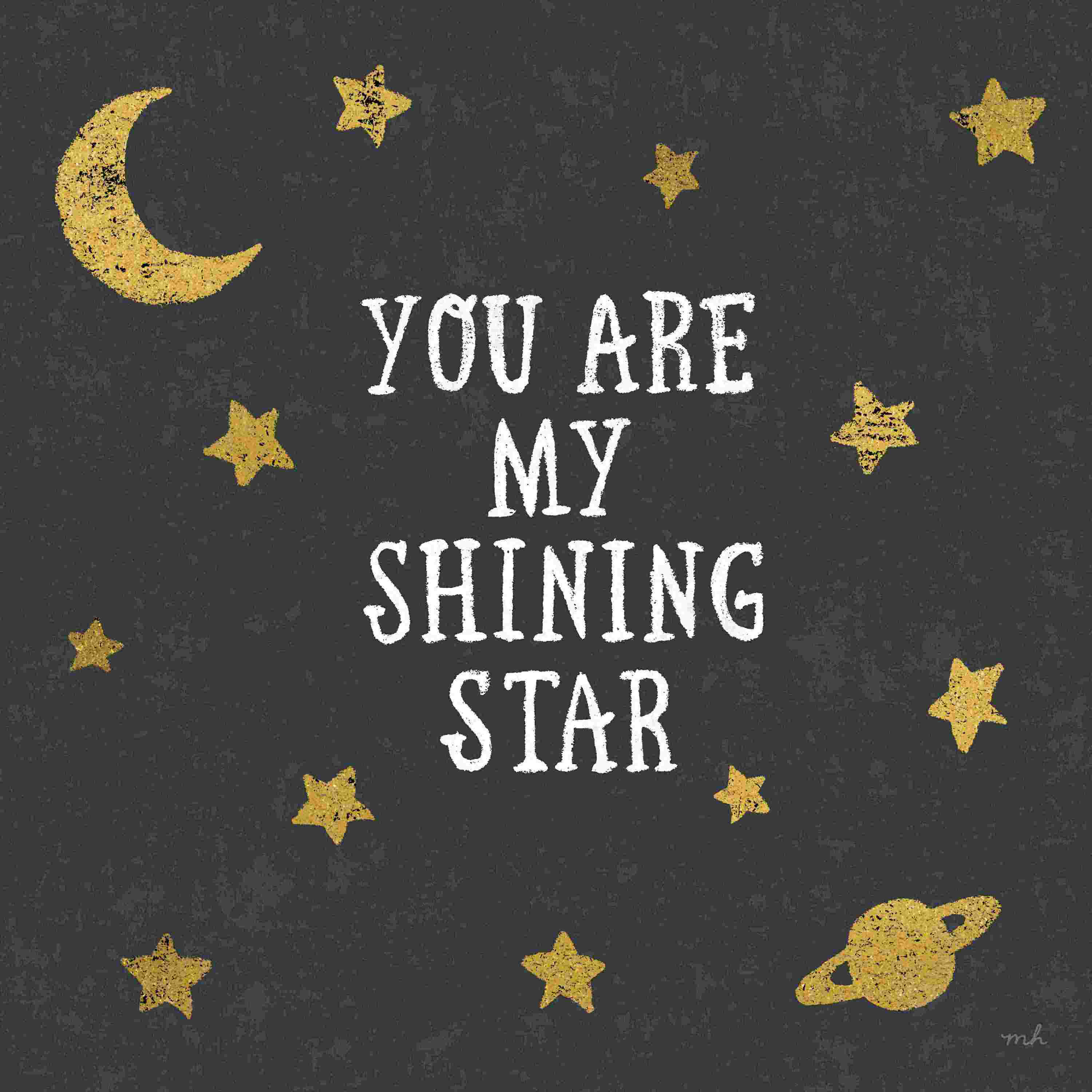 Trinx Shining Star Black by Moira Hershey Print | Wayfair
