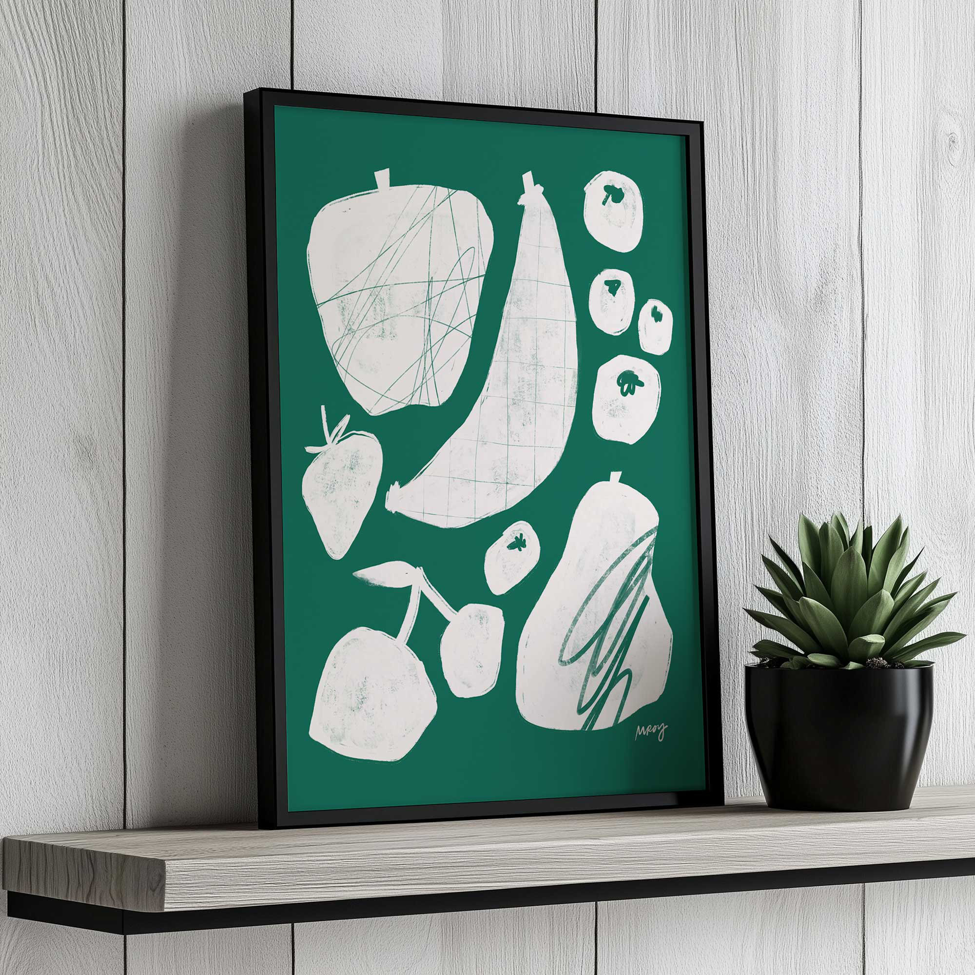 George Oliver Abstract Fruit Green By Garima Dhawan Canvas Art Print ...