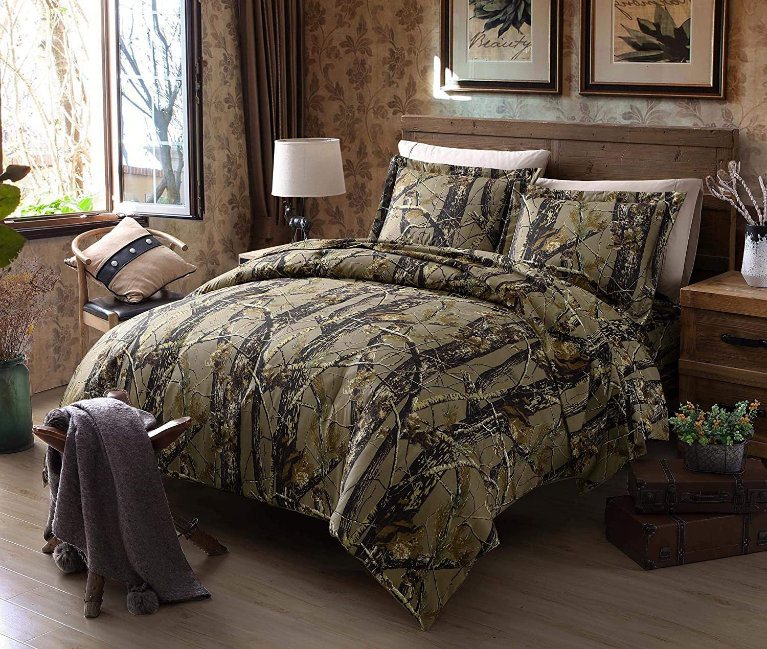 East Urban Home Nature Forest Woods Camouflage Comforter Set Cabin ...
