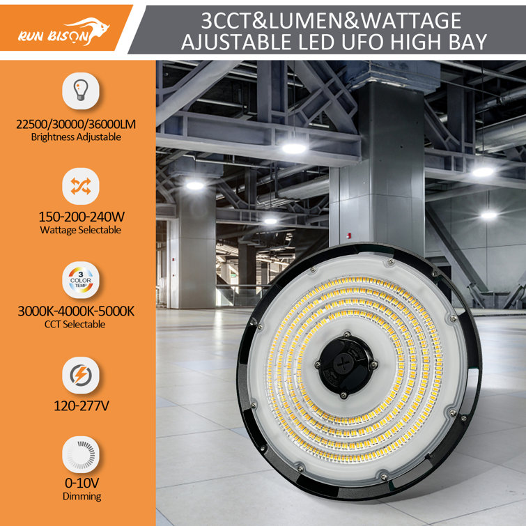 RUN BISON Dimmable Circle High Bay Ceiling Light - Wayfair Canada