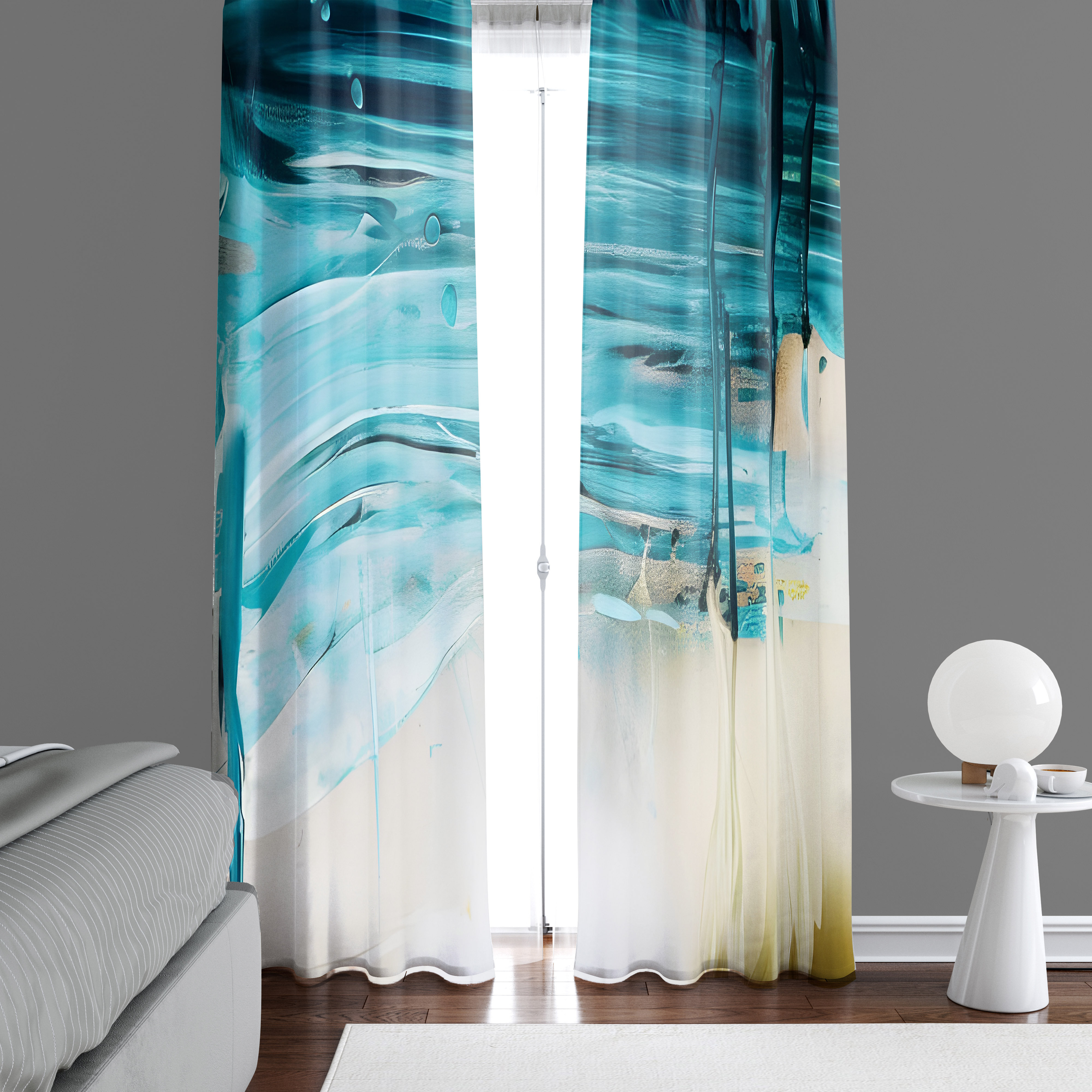 East Urban Home Kimbol Polyester Semi-Sheer Curtain Pair | Wayfair