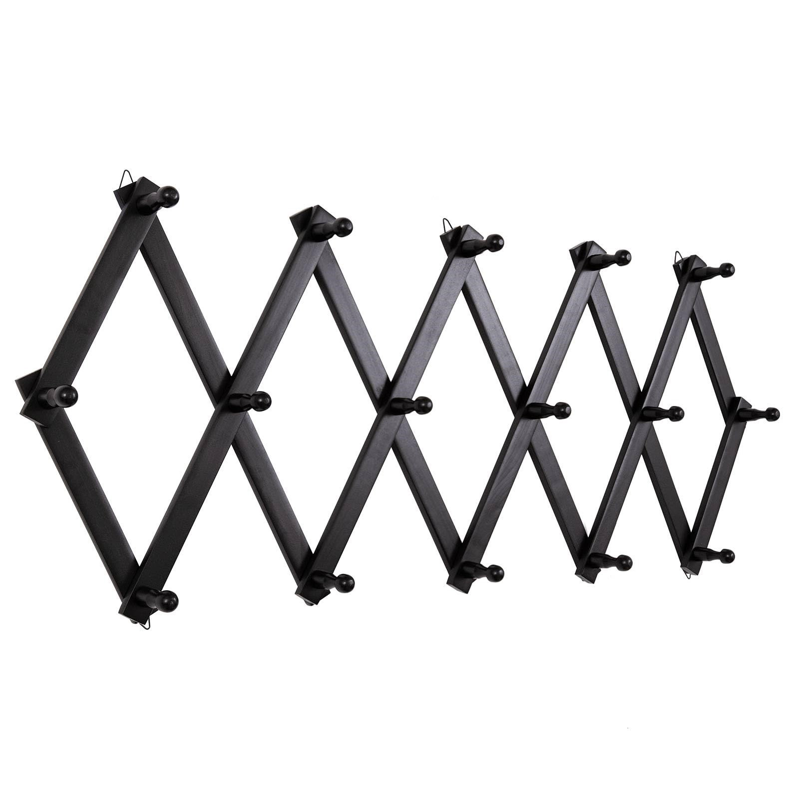 Ophelia & Co. Wooden Wall Expandable Coat Rack with 16 Hooks - Wayfair ...