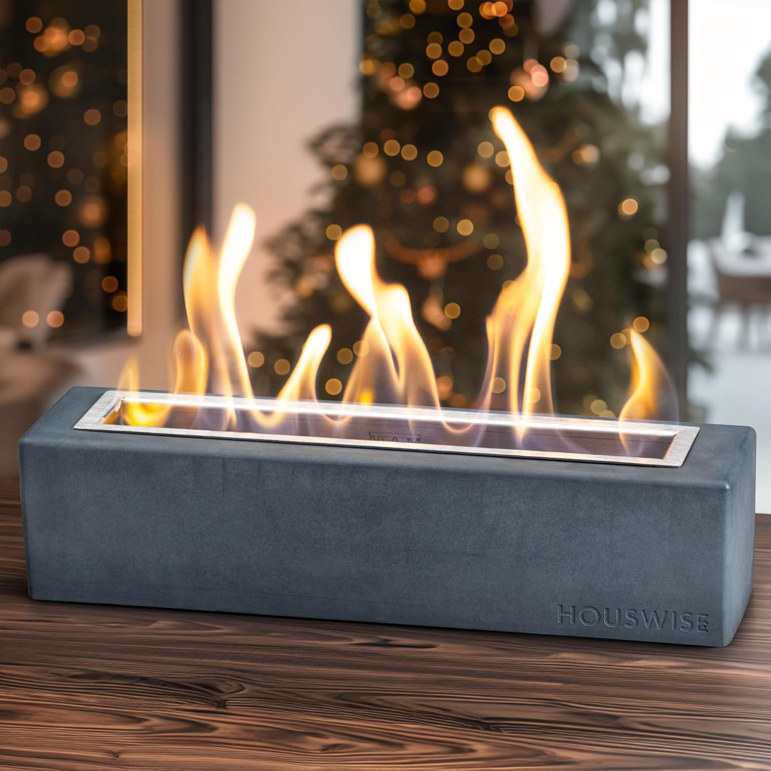 INKEDZ Tabletop Fire Pit - Concrete Outdoor & Indoor Fire Pit Tabletop ...