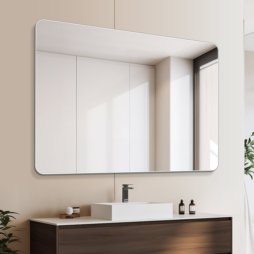 Ivy Bronx Borjana Frameless 39x29 Bathroom Wall Mirror with Explosion ...