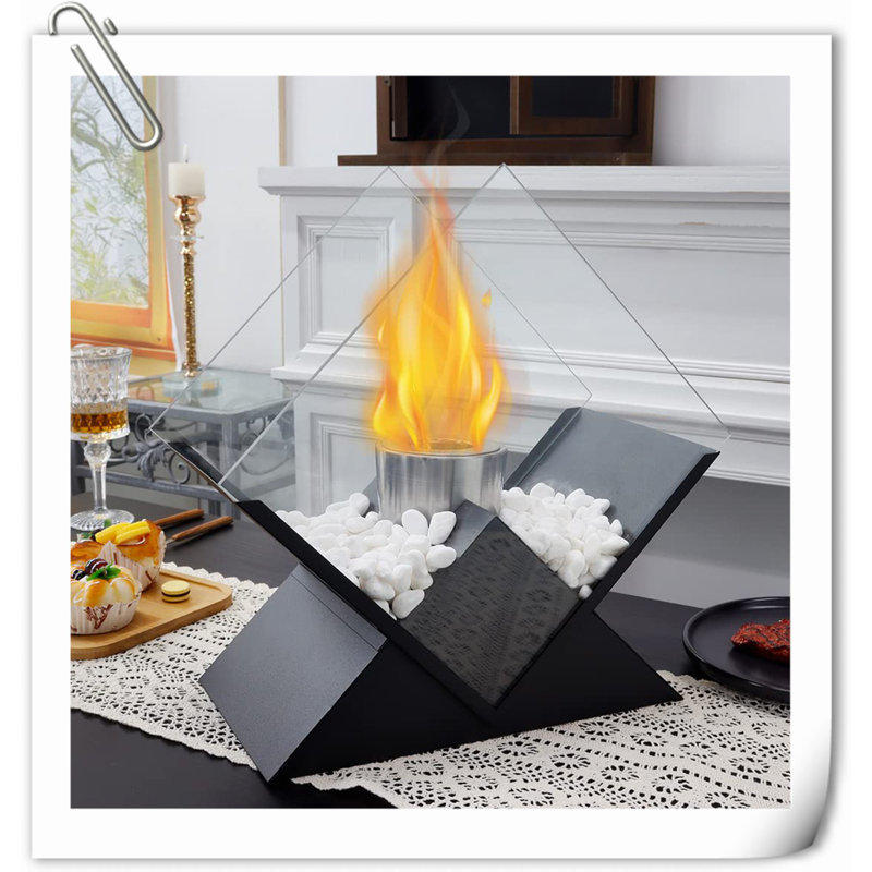 GLOBAL GIRLS LLC Tabletop Fire Tabletop Fireplace with Flame Guard ...