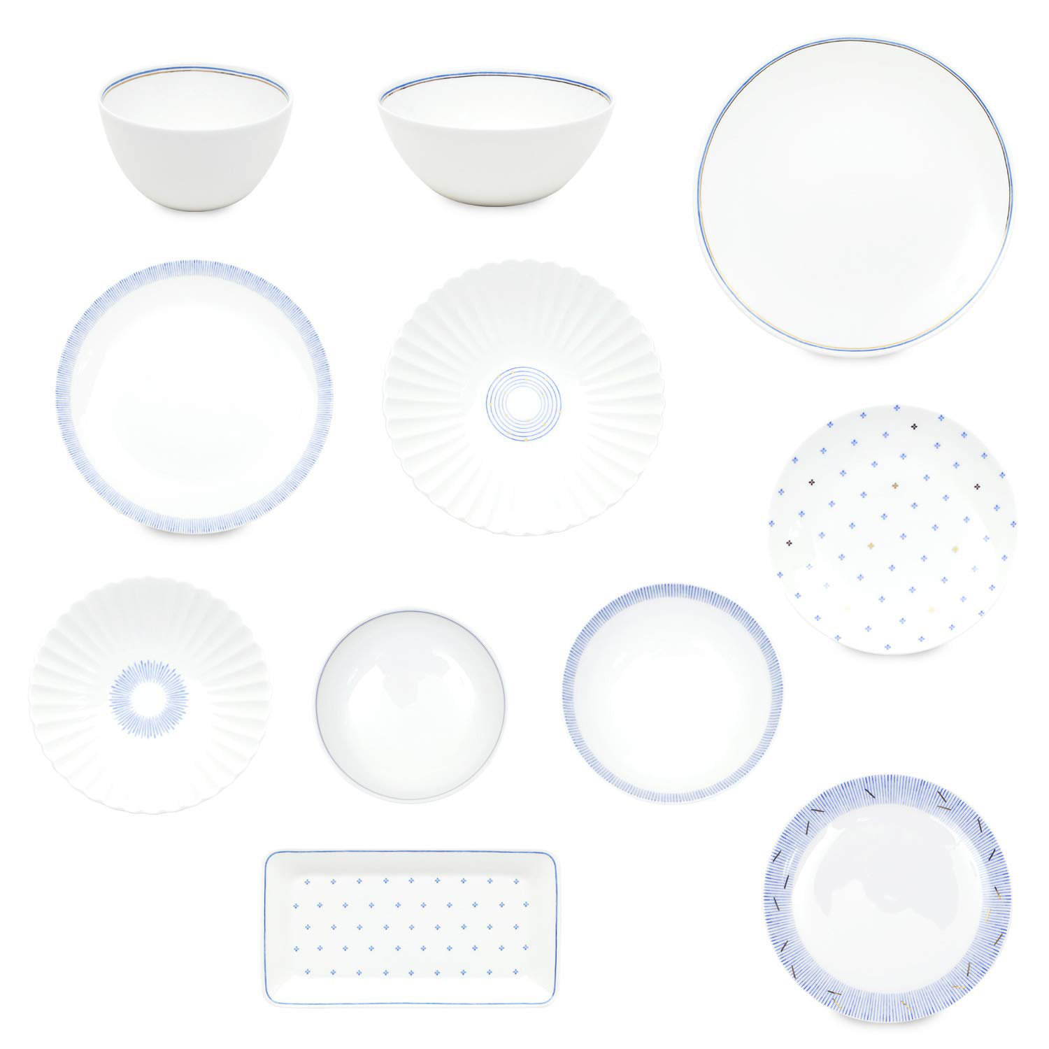 HANKOOK CHINAWARE Moire 20 Piece Bone China Dinnerware Set, Service for ...