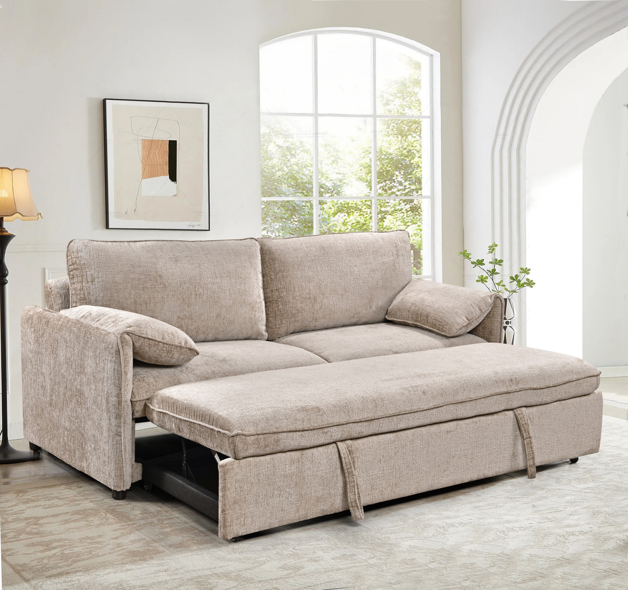 Latitude Run® 81''Oversized Firm Square Arms Sleeper Sofa 3 In 1 ...