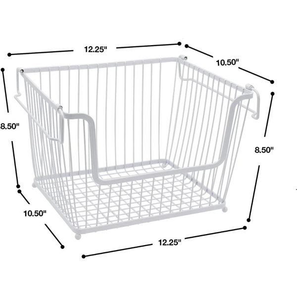 Sorbus Farmhouse Scoop Wire Baskets with Handles | Wayfair