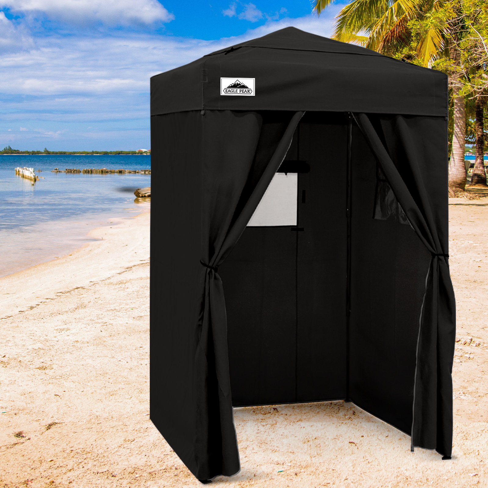 EAGLE PEAK Flex Ultra Compact 4 Ft. W x 4 Ft. Metal Pop-Up Vented Top ...