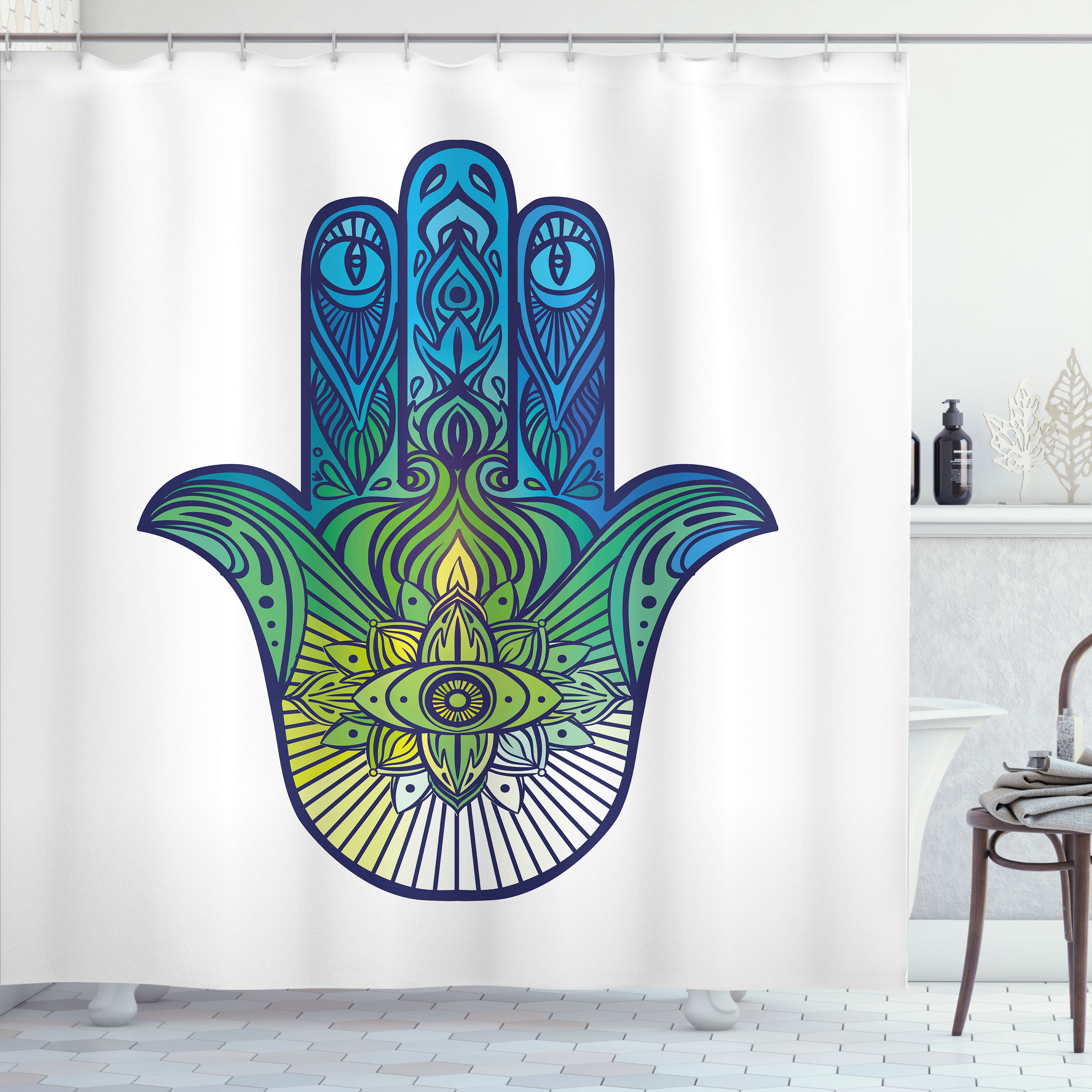 East Urban Home Evil Eye Shower Curtain Vibrant | Wayfair
