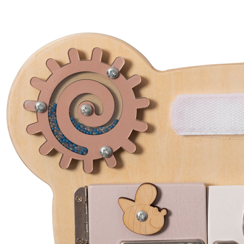 ShpilMaster Wooden Sensory Bear Shaped Learning Toddler Busy Board for ...