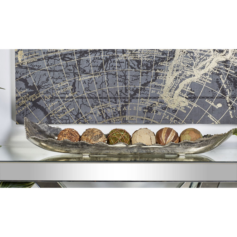 Rosdorf Park Aluminum Metal Live Edge Silver Decor Tray | Wayfair