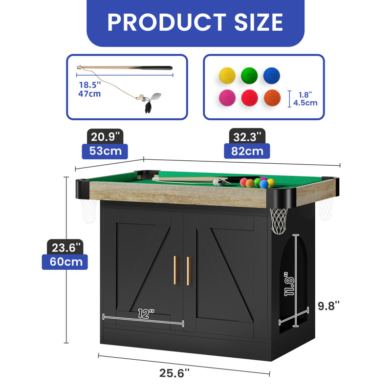 Tucker Murphy Pet™ 2-in-1 Cat Litter Enclosure with Mini Pool Table ...