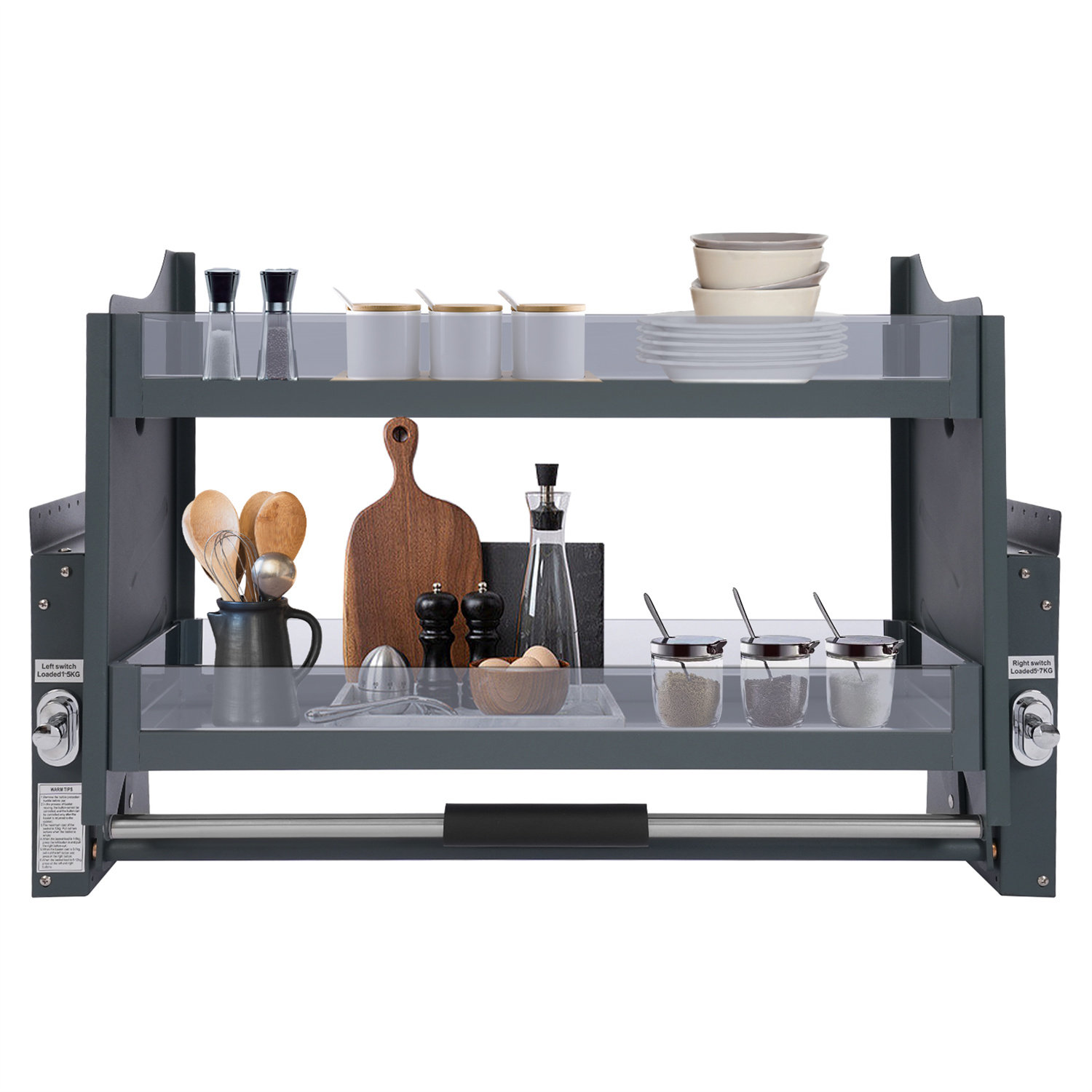 Rebrilliant Pull-Down Kitchen Cabinet Rack | Wayfair
