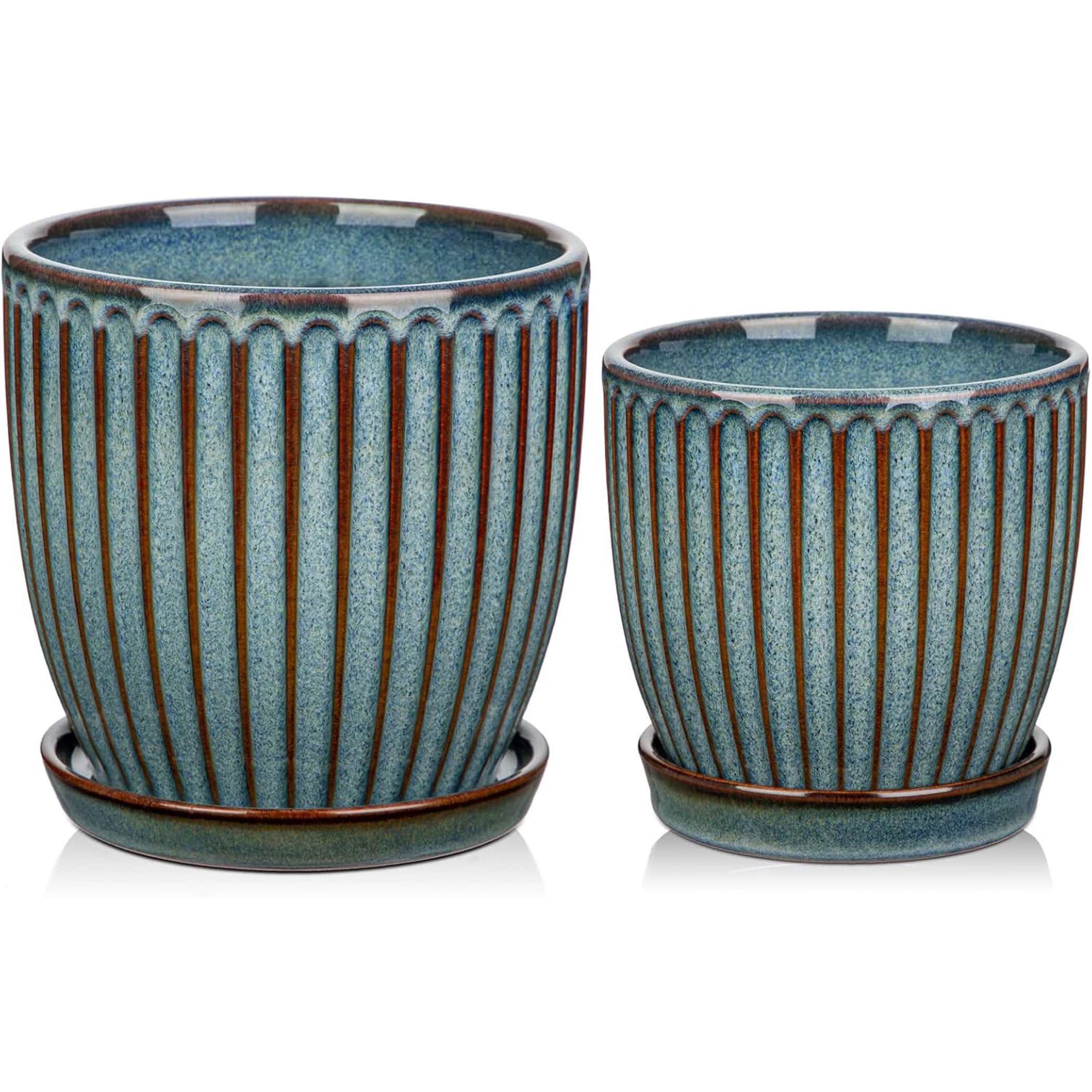 Latitude Run® Ceramic Pots for Indoor Plants,Marble Plant Pots | Wayfair