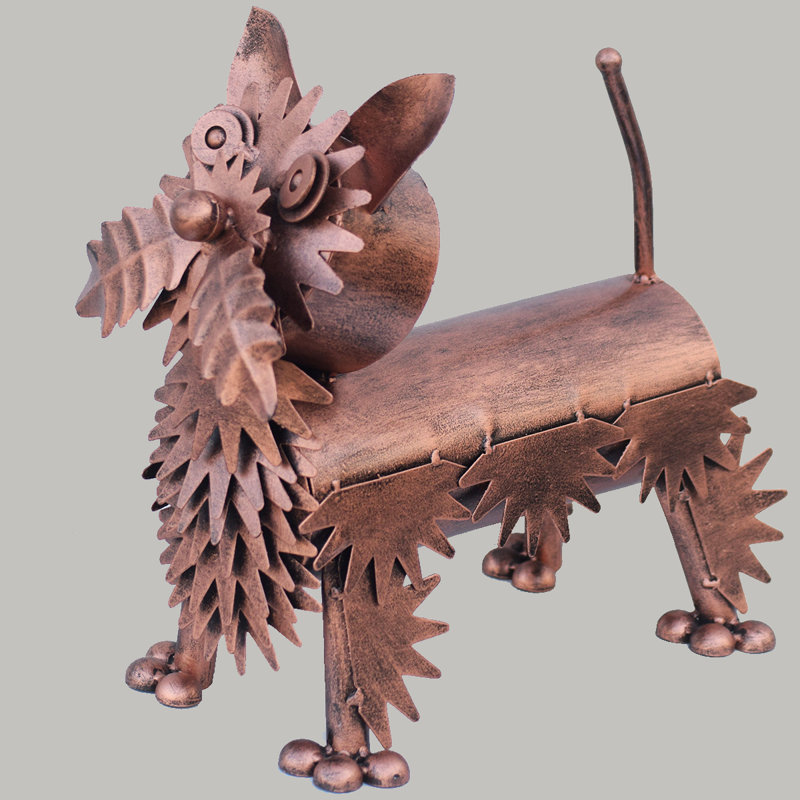 Dakota Fields Alfonso Copper Metal Dog Sculpture | Wayfair.co.uk