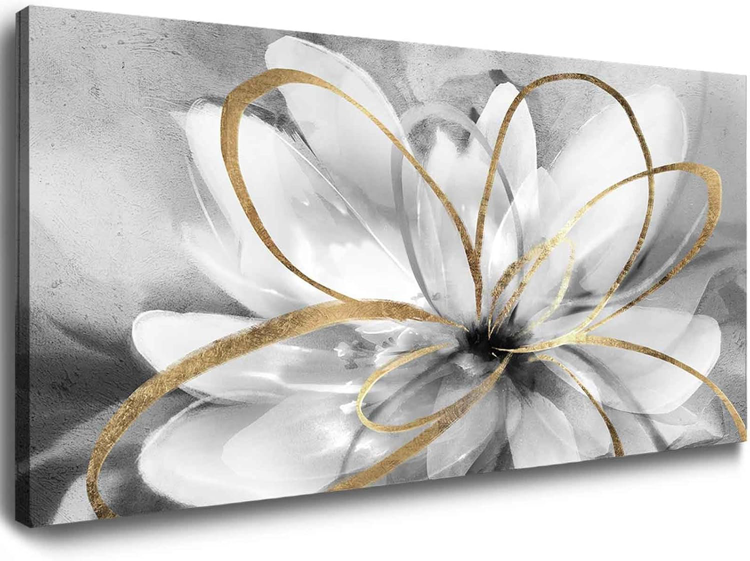 Lark Manor Grey Wall Decor Flower Art Work 20X40 Inch Line Paintings ...