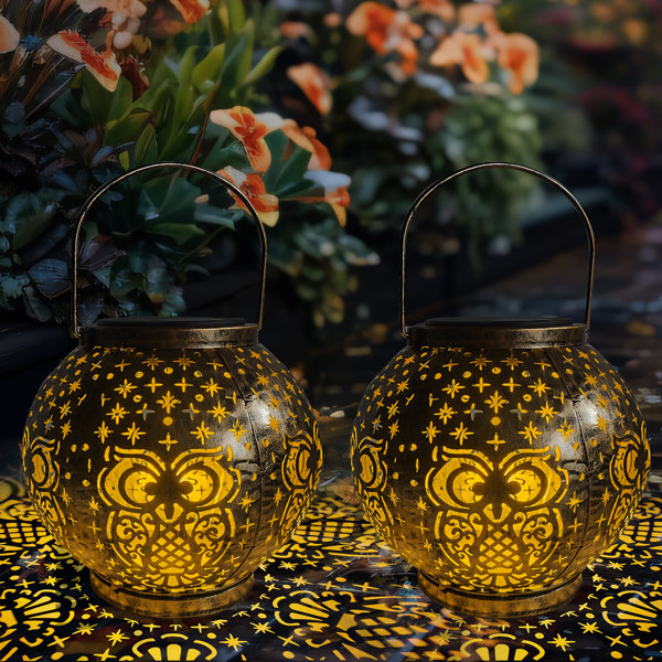 Arlmont & Co. Owl Solar Lanterns Outdoor,Hanging Solar Lights Owl Gifts ...