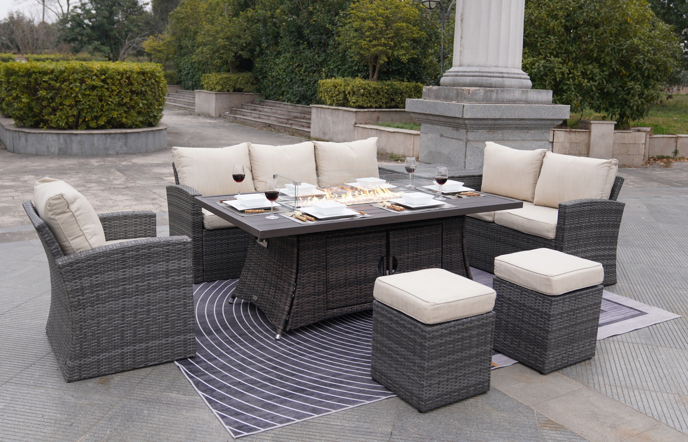 Red Barrel Studio Andree Wicker/Rattan 8 - Person Seating Group with ...