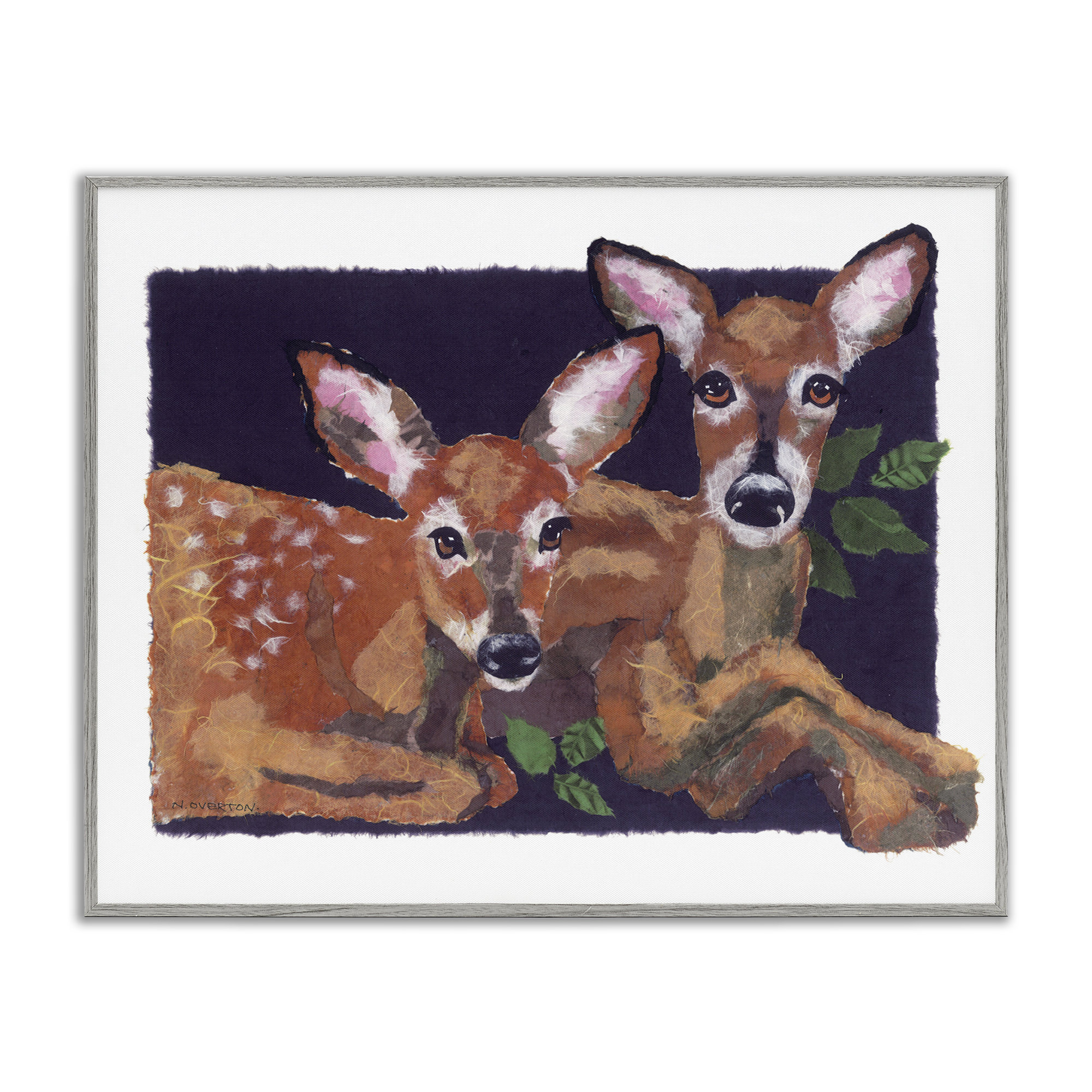 Stupell Industries Fawn Siblings Portrait Giclee Art by Nancy Overton ...