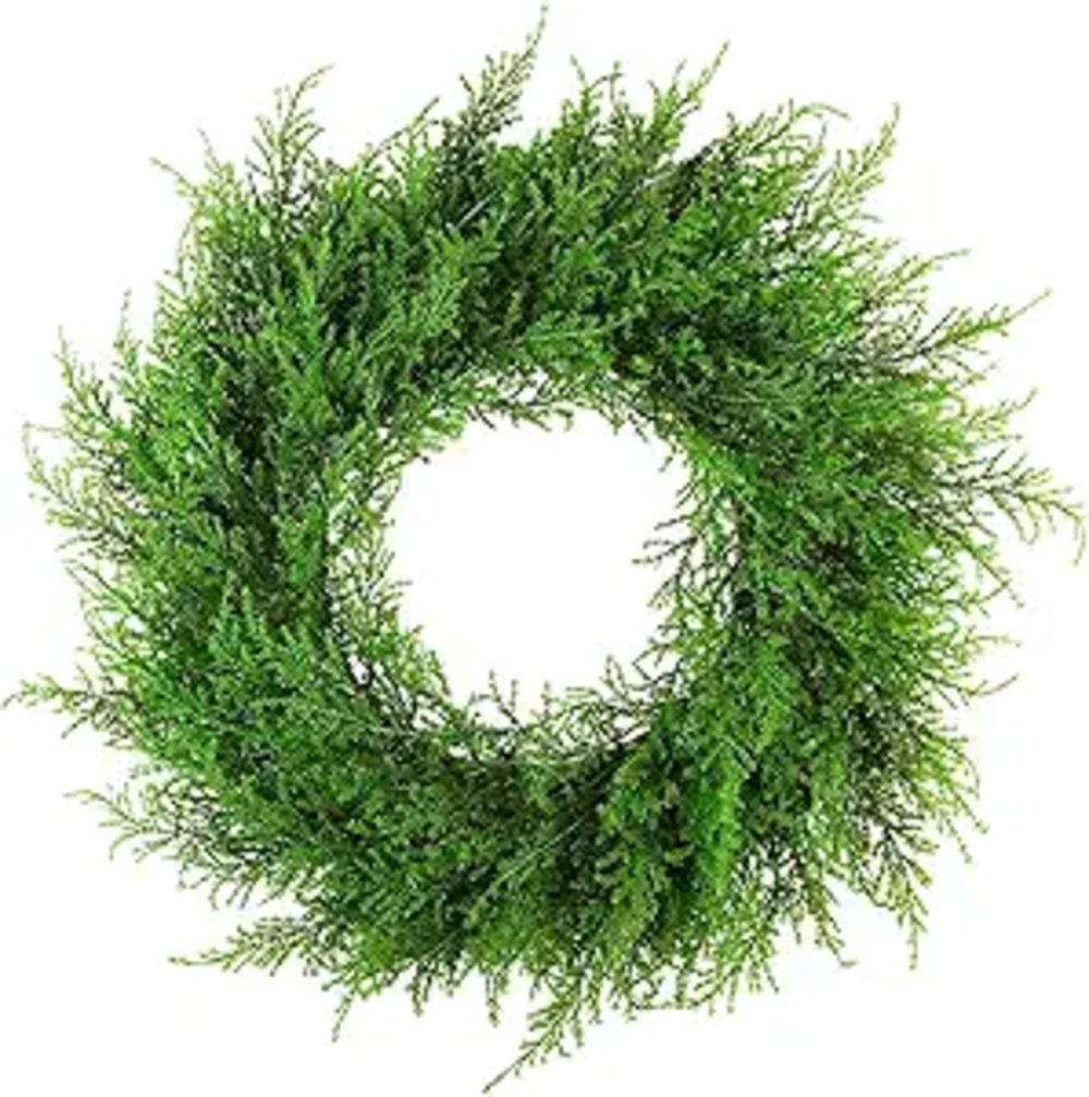 The Holiday Aisle® 22" Cedar Wreath Artificial Wreath Green, 22in Front ...