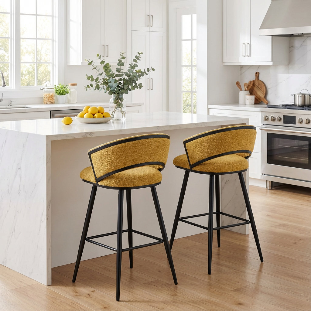 George Oliver Set of Two Modern Counter Height Bar Stools Featuring ...