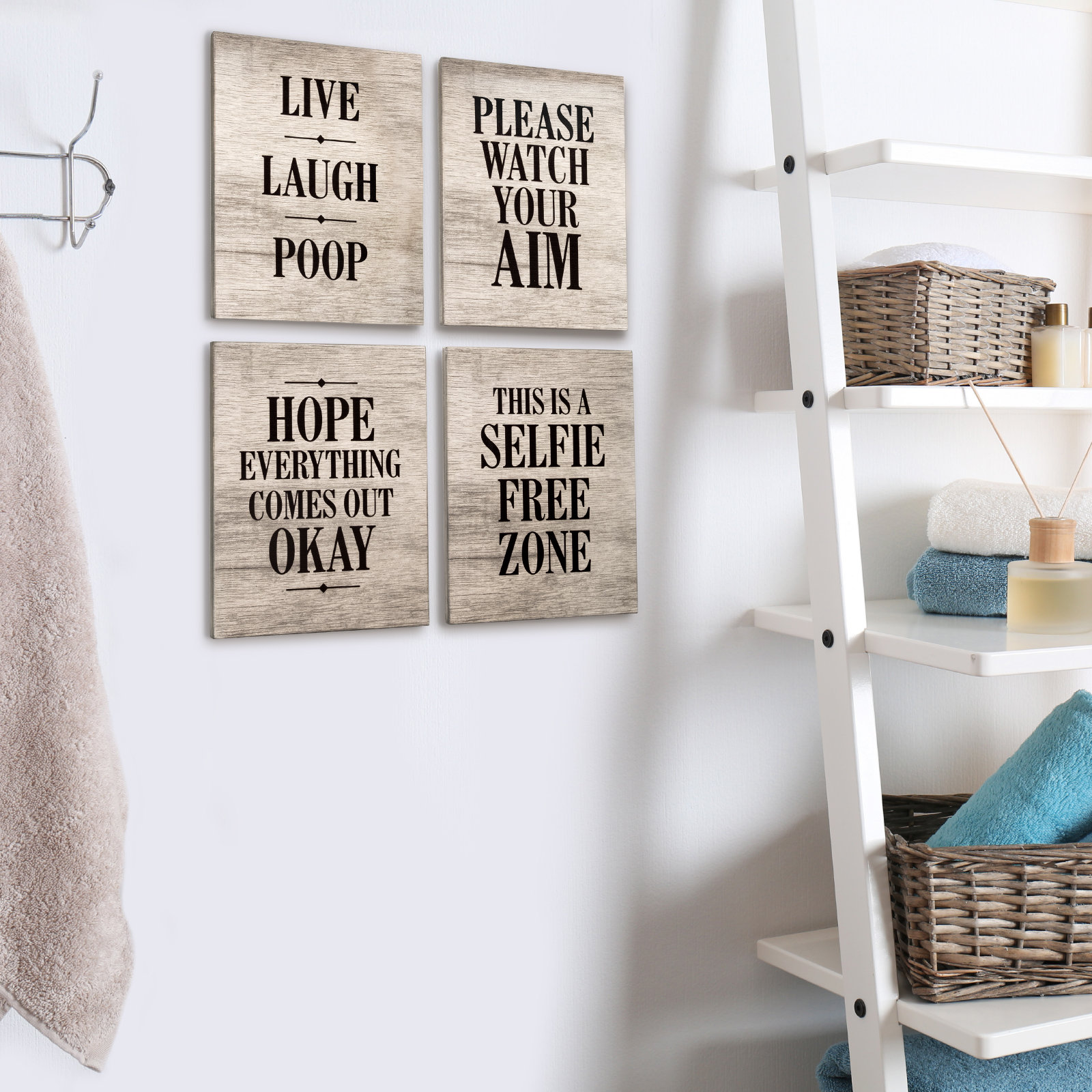Excello Global Products Light Gray Bathroom Sign Set 2 (4-Pack) | Wayfair