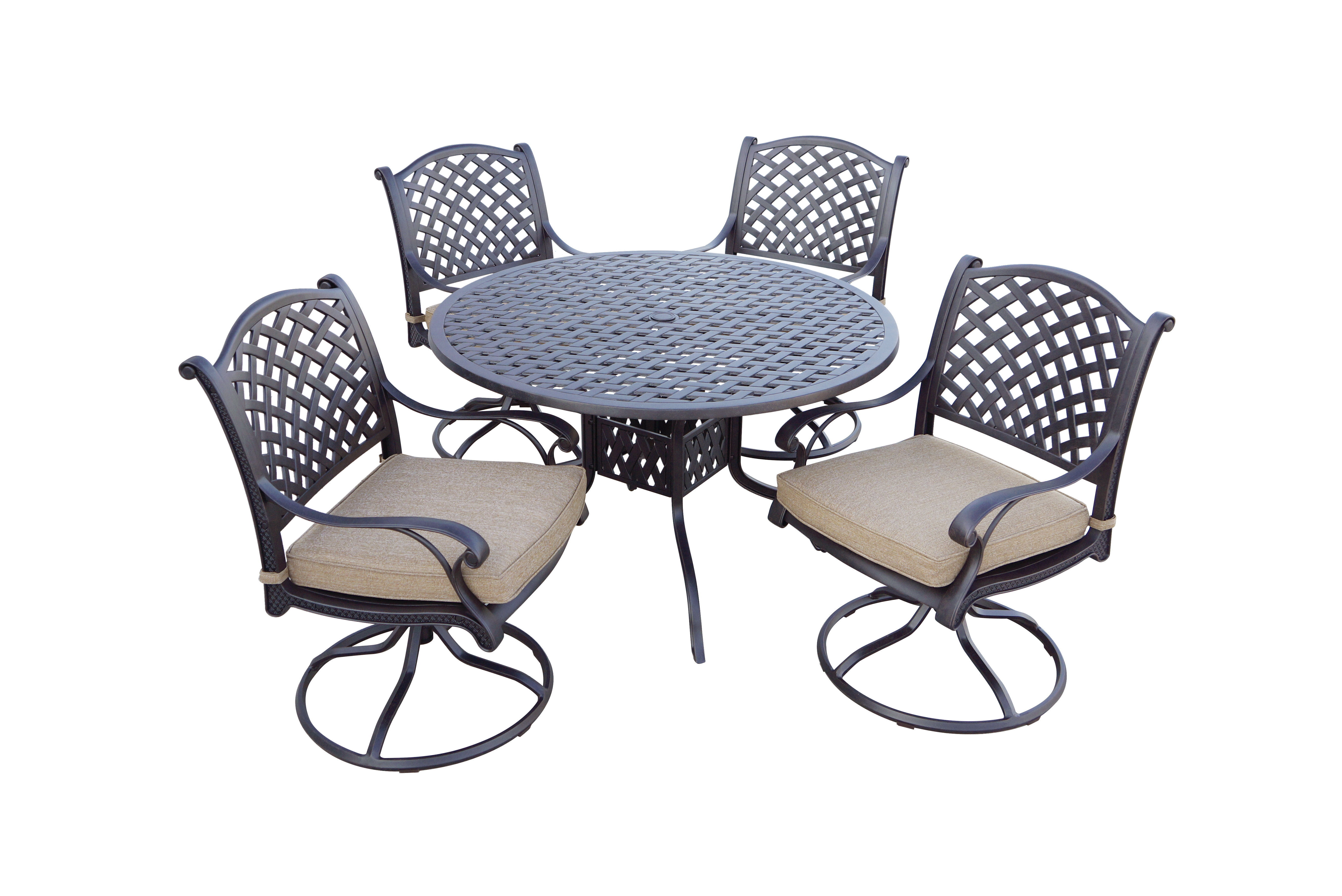 Canora Grey Ryoko Round 4 - Person 48'' L Outdoor Dining Set | Wayfair