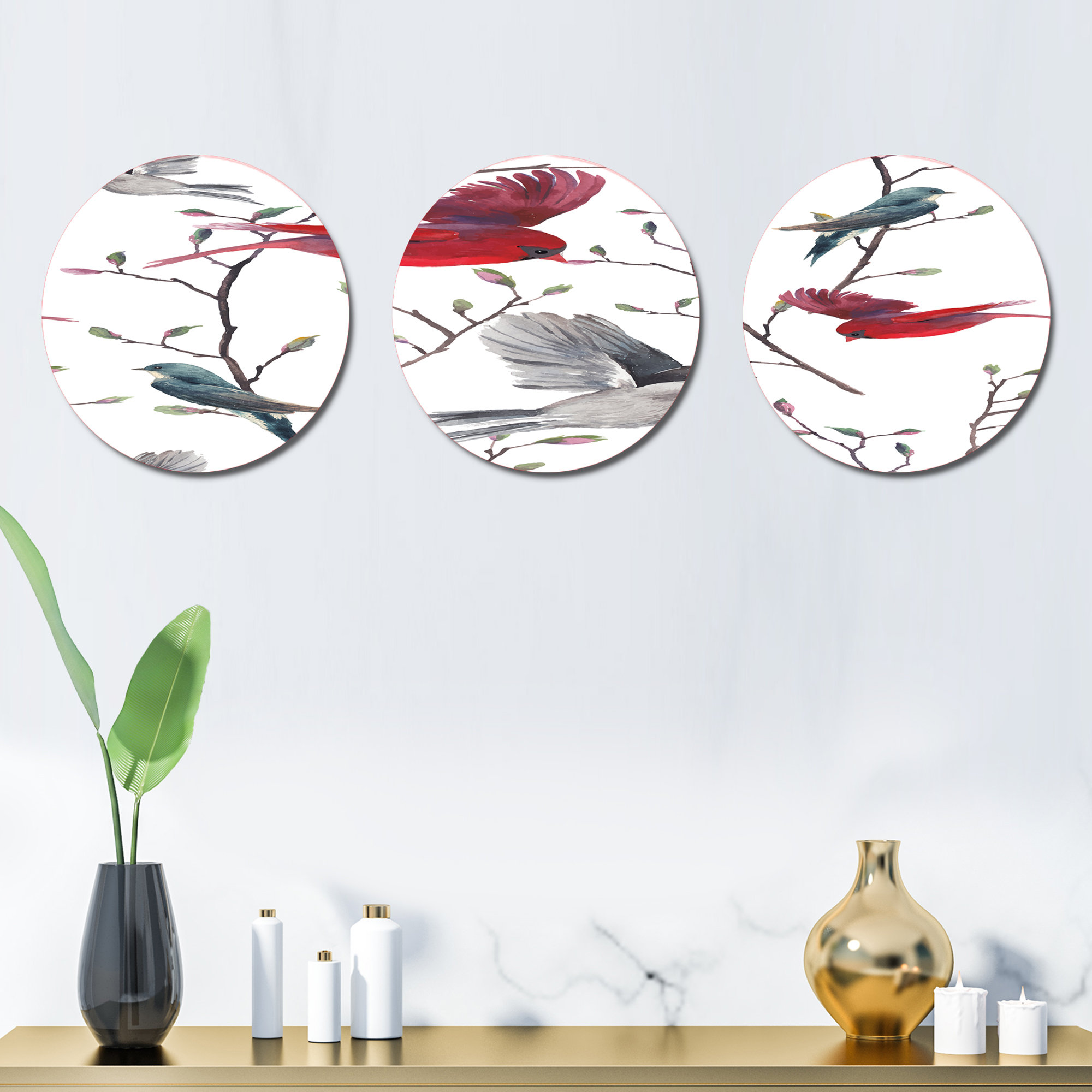 East Urban Home " Birds " 3 - Pieces | Wayfair