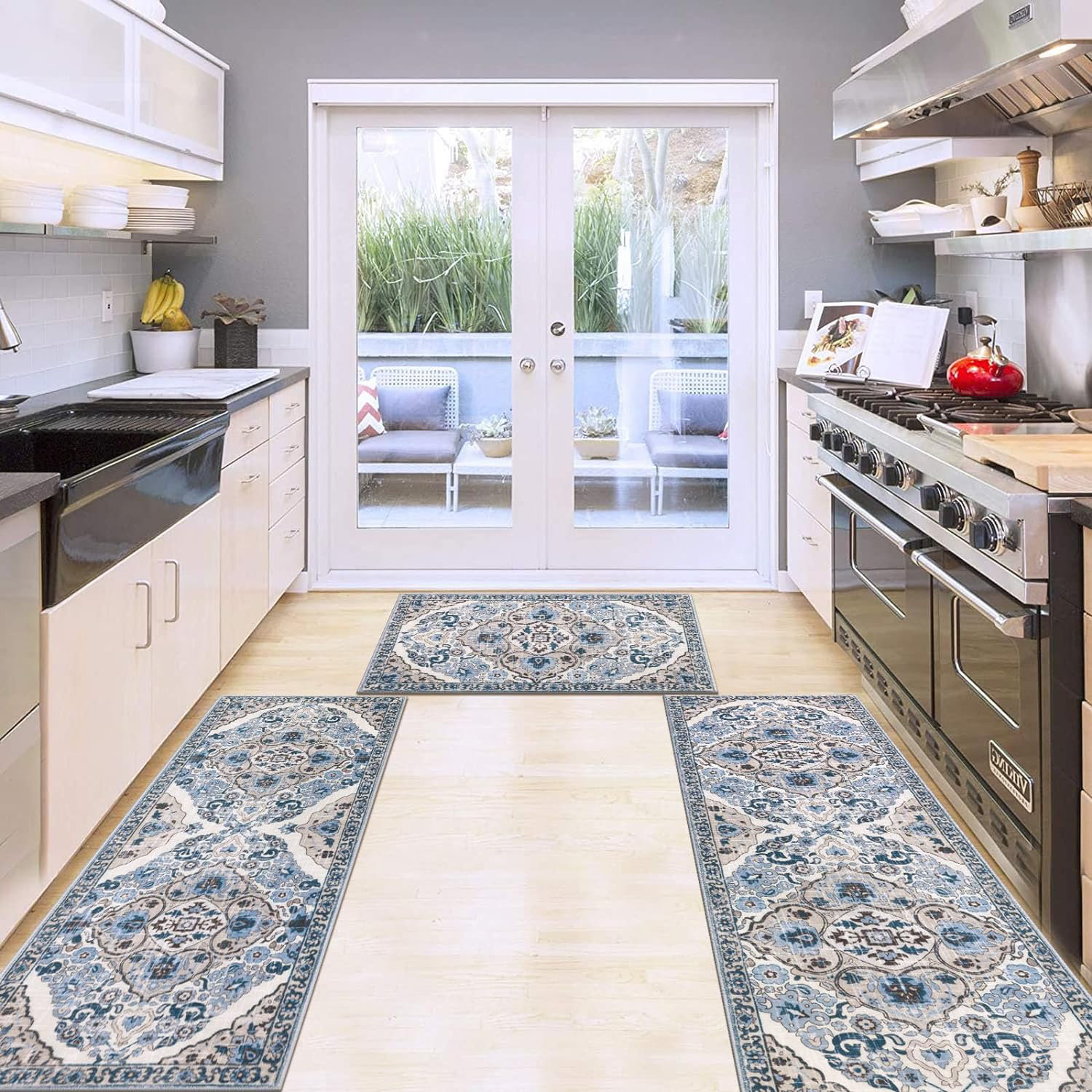 Bungalow Rose Farmhouse Kitchen Rugs Sets Of 3,Non Slip Washable ...